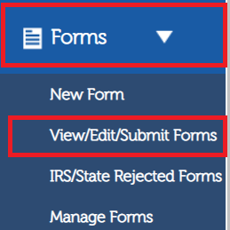 1099/Tax/View, Edit, Submit page AKA Select Forms
