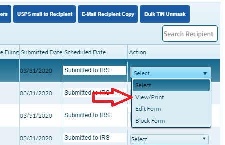 Where can I find and/or print my forms after I submit them to the IRS?