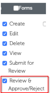 How do I give a user access to review forms?