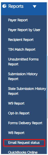 How can I check the status of an Email or W-9 Email sent to a recipient?