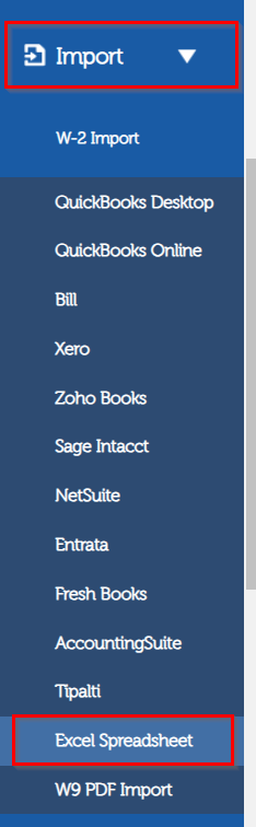 Where can I locate the Excel import template file so I can import data ...