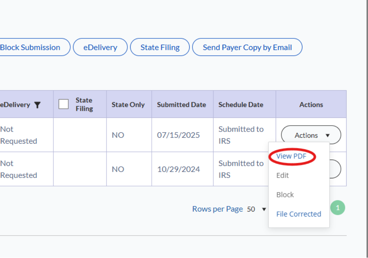 Where can I find and/or print my forms after I submit them to the IRS?